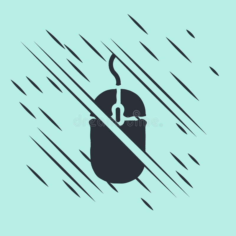 Black Computer Mouse Icon Isolated on Green Background. Optical with ...