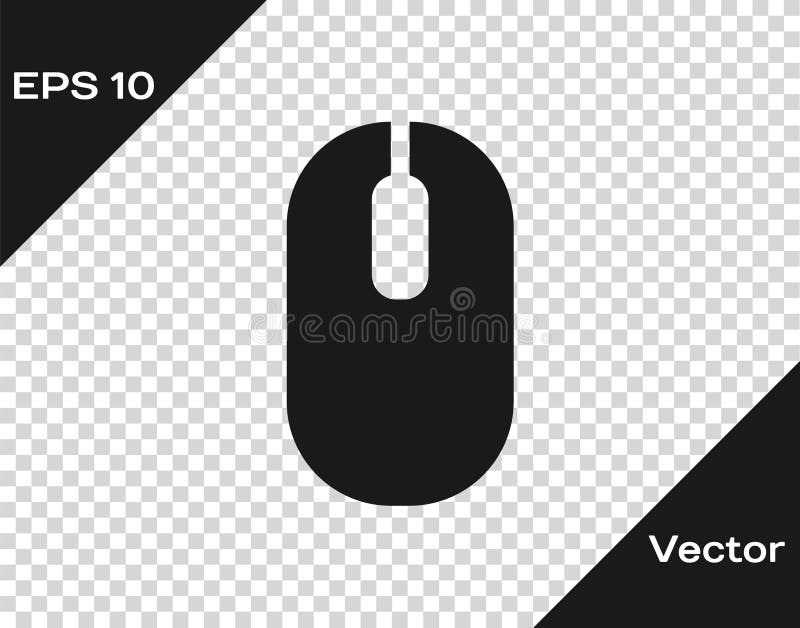 Black Computer Mouse Icon Isolated on Transparent Background. Optical ...