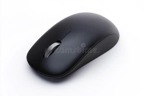 Black Computer Mouse with Scroll Wheel on White Background. AI Image ...