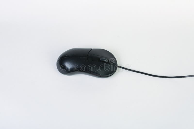 Black Computer Mouse on White Back Ground Stock Photo - Image of ...