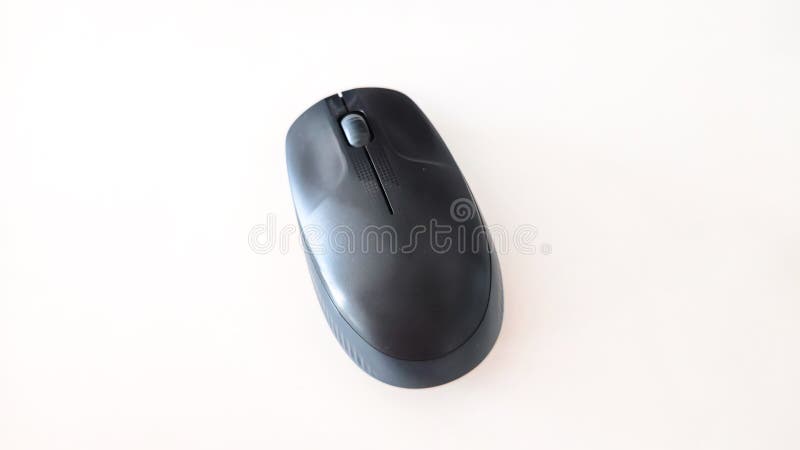 Black Computer Mouse on White Background Stock Image - Image of ...