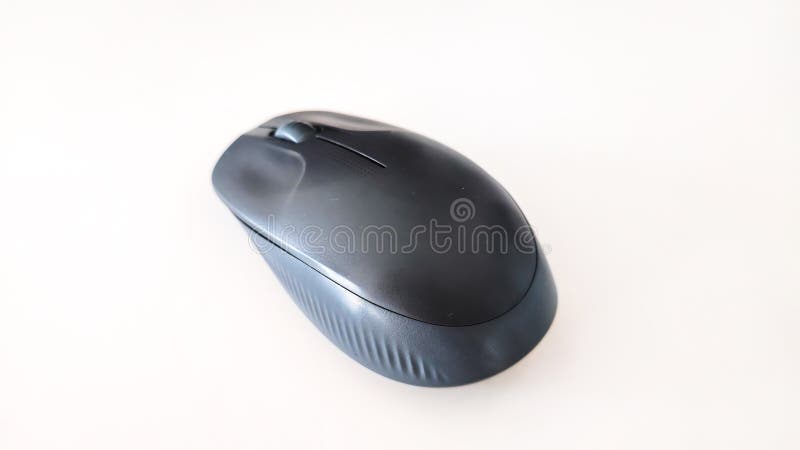 Black Computer Mouse on White Background Stock Photo - Image of ...