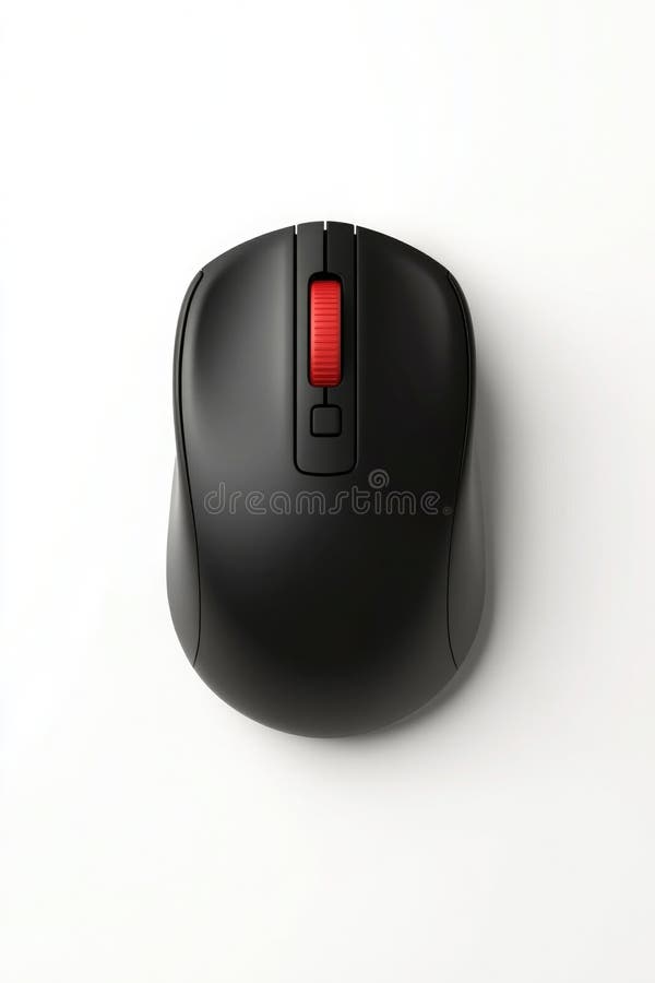 Black Computer Mouse White Surface Stock Image - Image of desktop ...