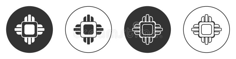 Black Cpu Microchip White Background Stock Illustrations – 1,440 Black Cpu Microchip White ...