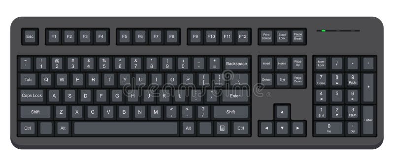 Qwerty Keyboard with American English Layout Stock Vector ...