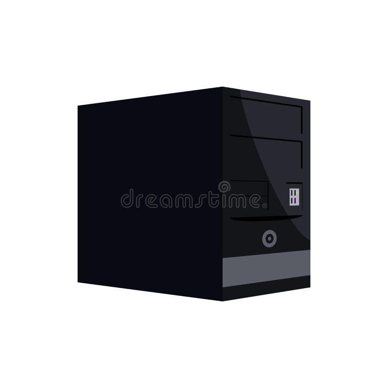 Black Computer System Unit Icon, Cartoon Style Stock Illustration ... Black Computer System Unit Icon, Cartoon Style Stock Illustration ...