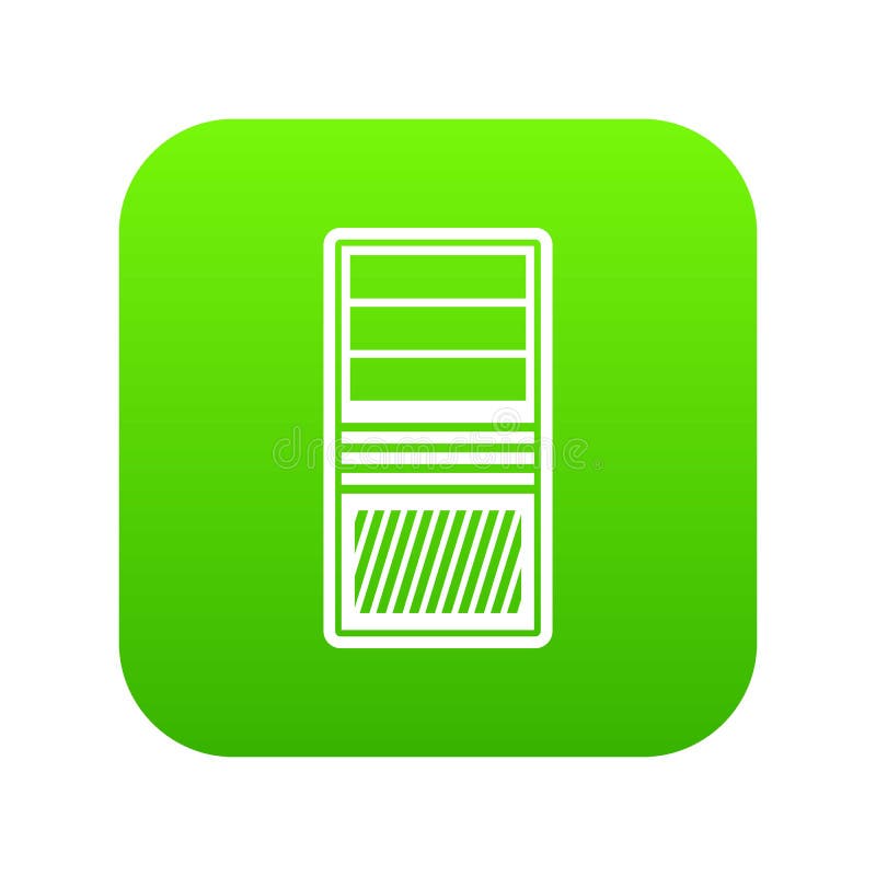 Black Computer System Unit Icon Digital Green Stock Vector ...