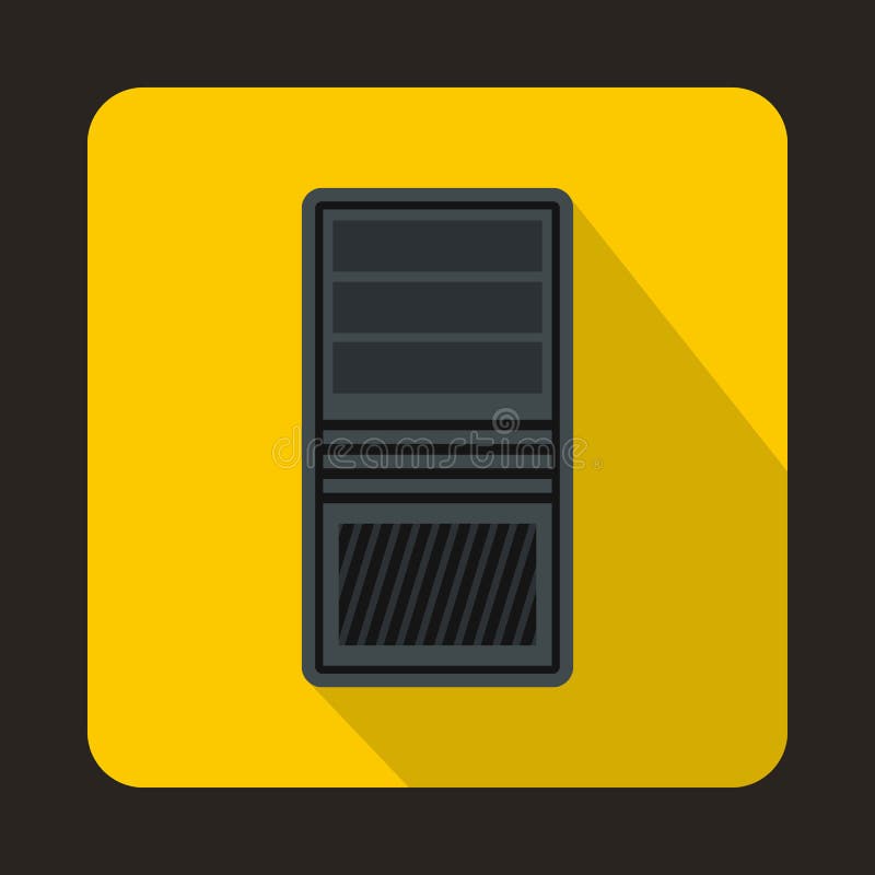 Black Computer System Unit Icon, Flat Style Stock Illustration ... Black Computer System Unit Icon, Flat Style Stock Illustration ...