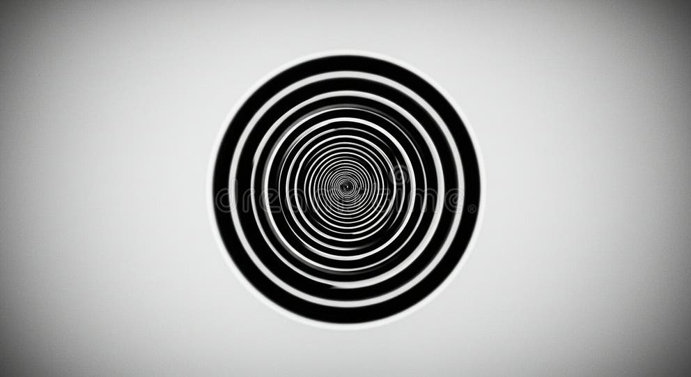 Black Concentric Circles Create a Hypnotic Spiral Pattern Against a ...