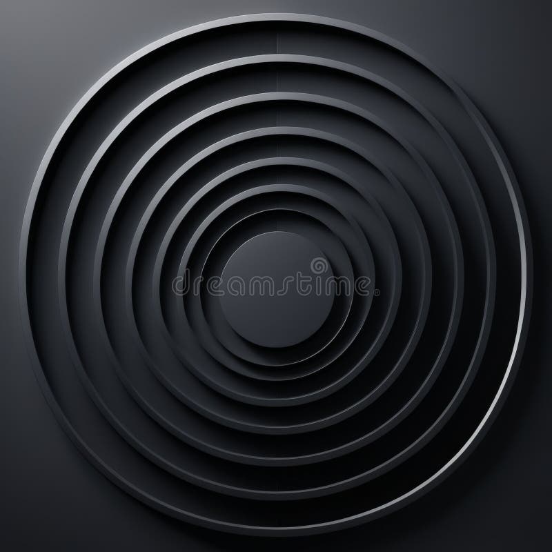 Black Concentric Circles on Dark Background Stock Illustration ...