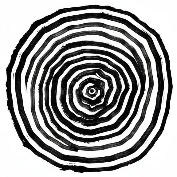 Black Concentric Circles with Irregular, Hand-drawn Edges Create a ...