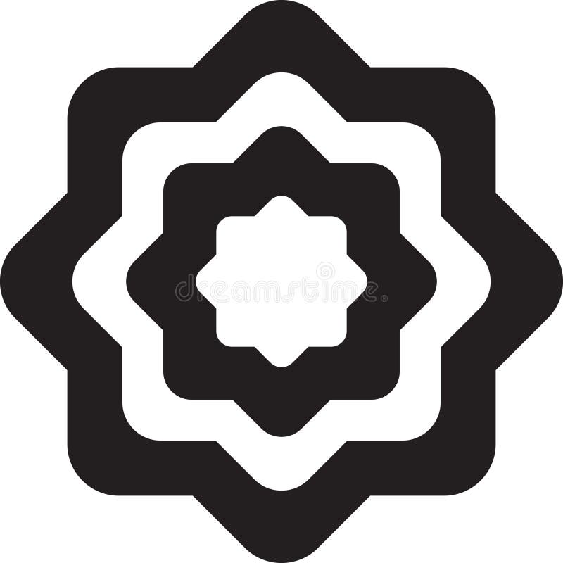 A Star Logo with 8 Rounded Points in Black Stock Vector - Illustration ...