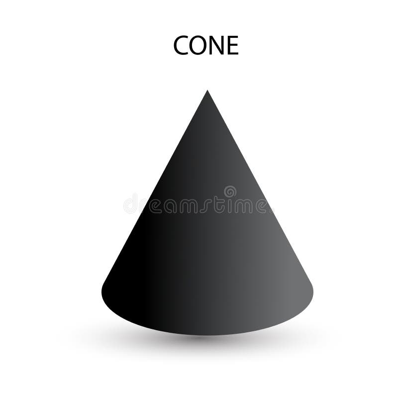 Black Cone with Gradients and Shadow for Game, Icon, Package Design, Logo, Mobile, Ui, Web ...