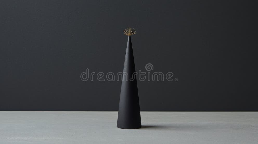 A Black, Cone-shaped Object with a Gold Design on Top. Stock Photo ...