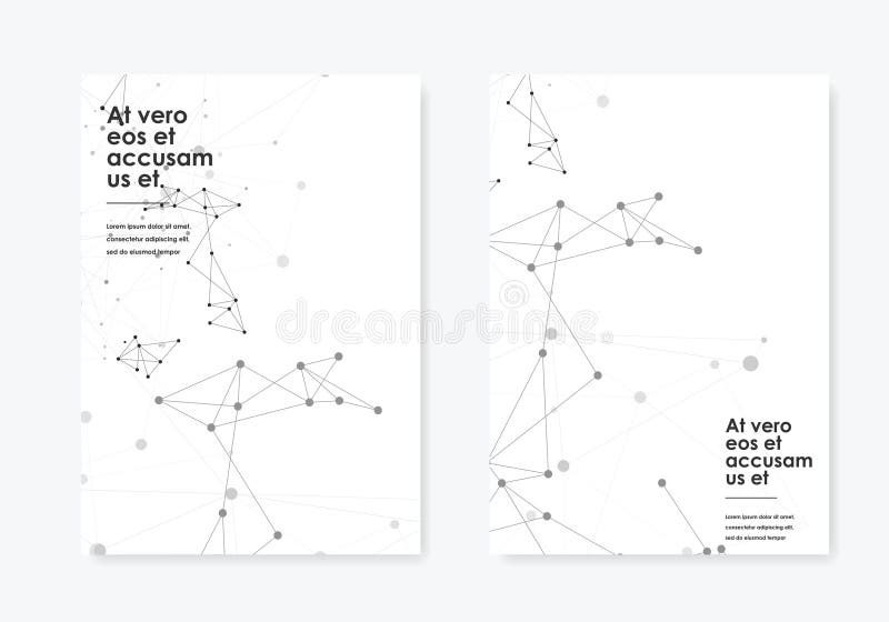 Black Connect Dot Line Connect on Grey Cover Templates. Abstract Vector ...
