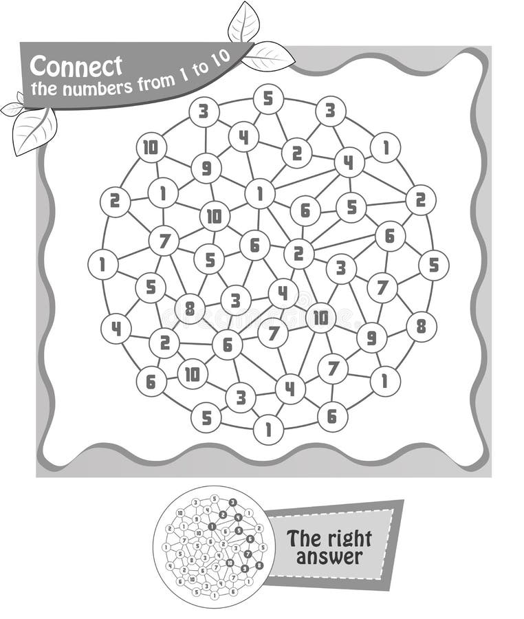 Black Connect the Numbers from 1 To 10 Stock Illustration ...