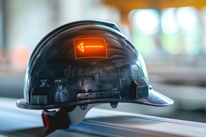 A Black Construction Helmet is Lying on the Surface. Construction ...