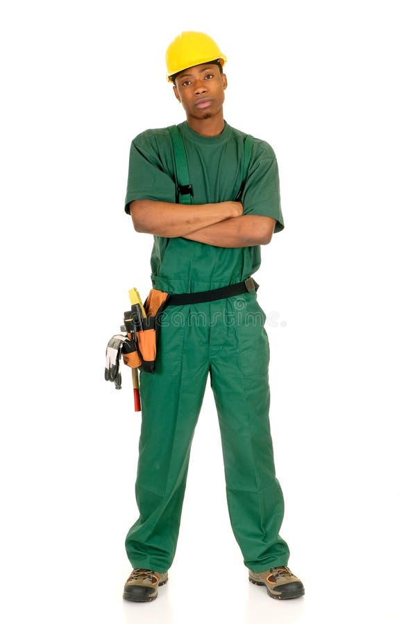 Black construction worker stock photo. Image of black - 8097462