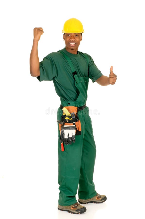 Black construction worker stock photo. Image of black - 8097462
