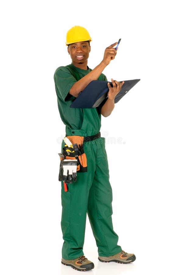 Black construction worker stock image. Image of macho - 7466475