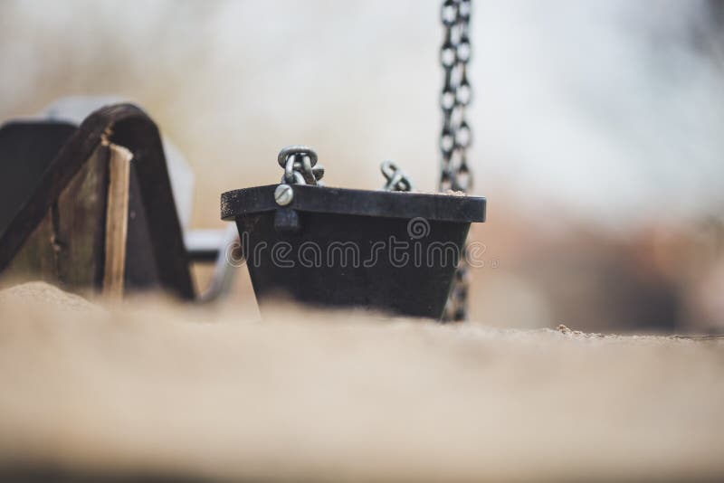 Black Container Attached To Metal Chains Stock Image - Image of gift ...