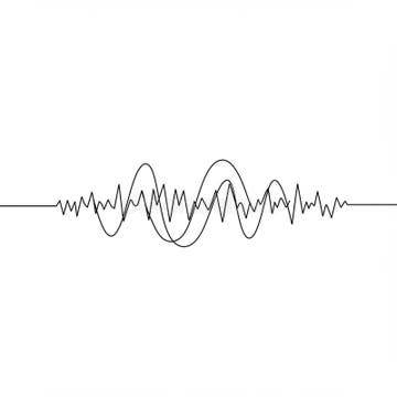 A Black, Continuous Waveform Line Graph on a White Background. the Line ...