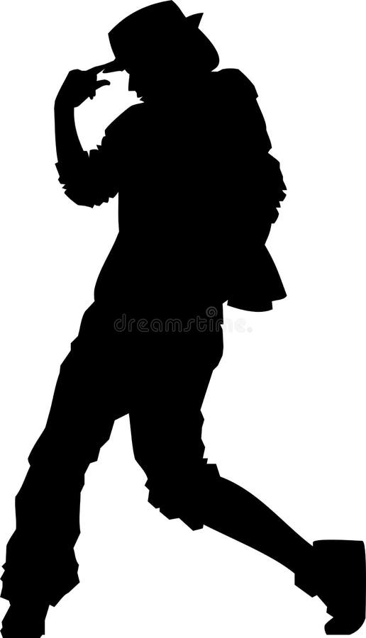 Black Contour Silhouette of a Dancing Man, Isolated Element Stock ...