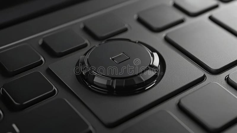 Black Control Panel with Central Circular Button Stock Illustration ...