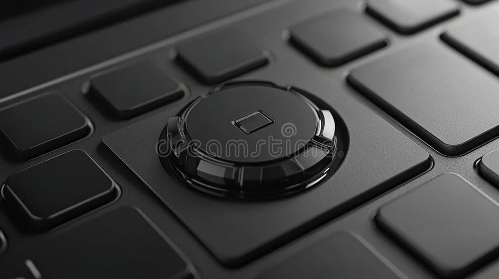 Black Control Panel with Central Circular Button Stock Illustration ...