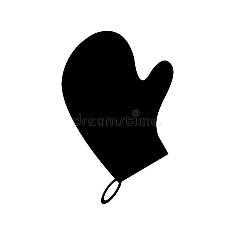Black Cooking Glove, Graphic Stock Illustration - Illustration of ...
