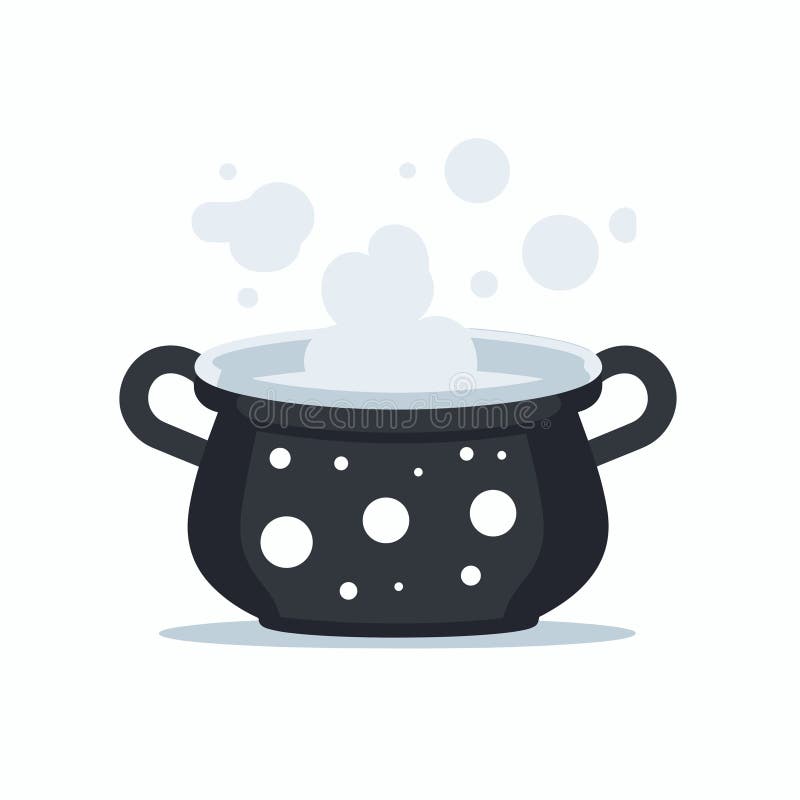 Black Cooking Pot with Bubbles, Suitable for a Magical or Festive ...