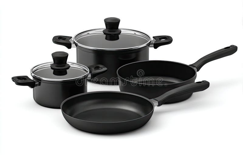 Black Cookware Set stock illustration. Illustration of tools - 387721465