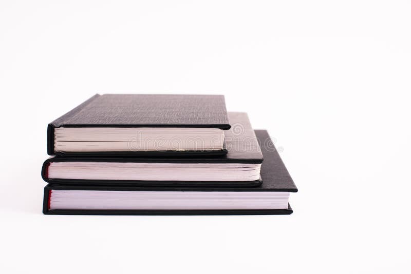 Black Copy Books Isolated on White Stock Image - Image of white, studio ...