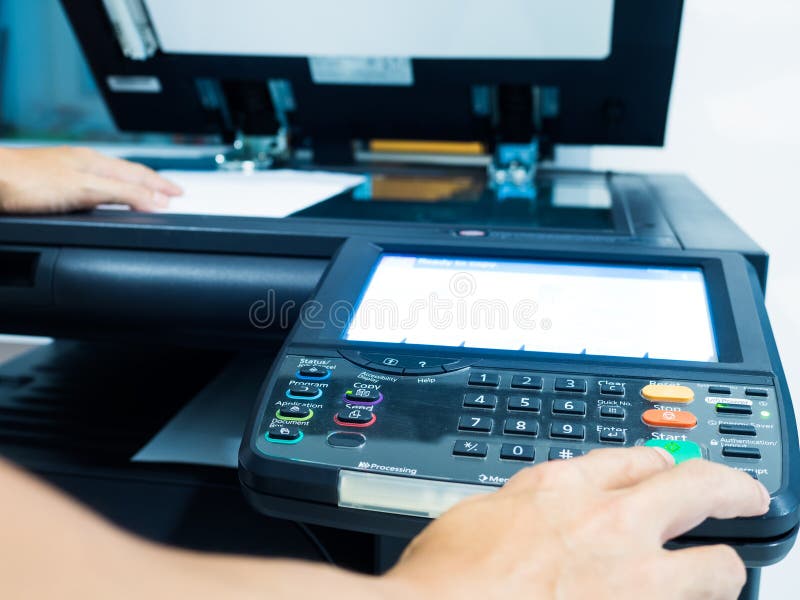 Black Copyer Machine in Use on the Office Stock Photo - Image of modern ...