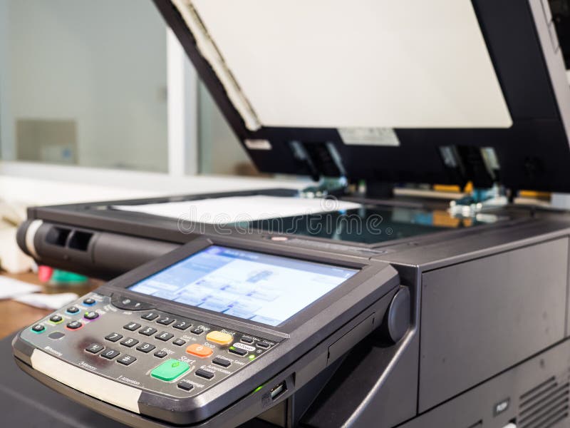 Black Copyer Machine in Use on the Office Stock Photo - Image of paper ...