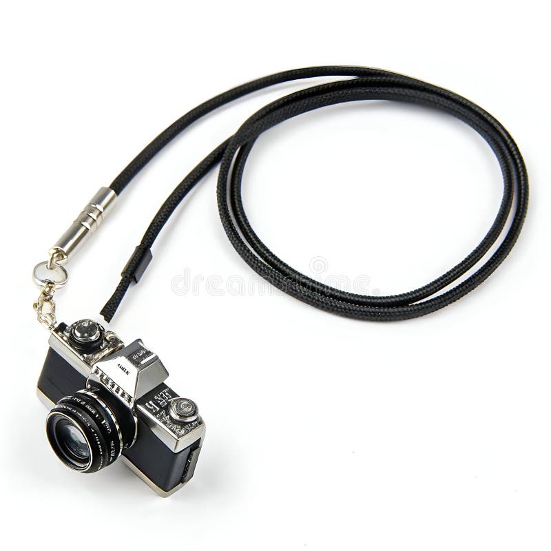 Black Cord with Camera Image, Isolated on White Stock Illustration ...
