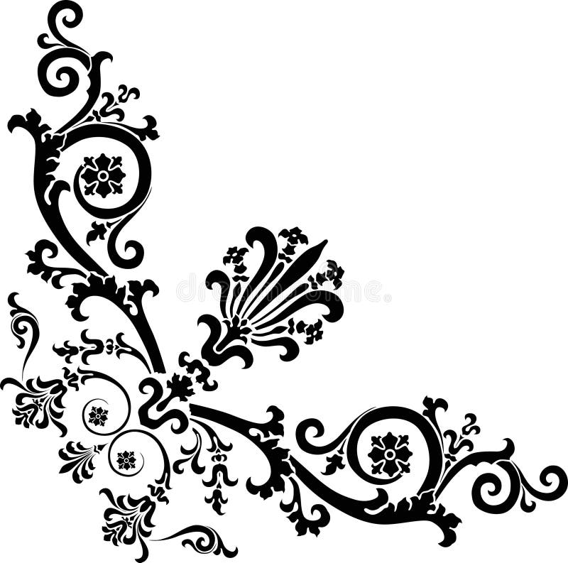 Black Corner Design Clip Art