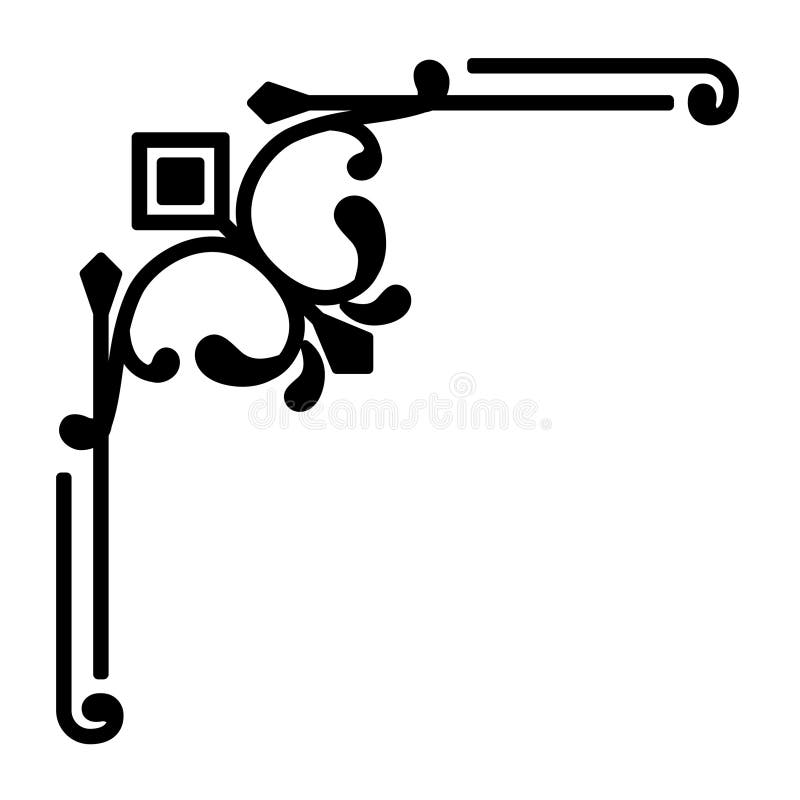 Black Corner Frame Vector Illustration, Black Corner Border Decoration ...