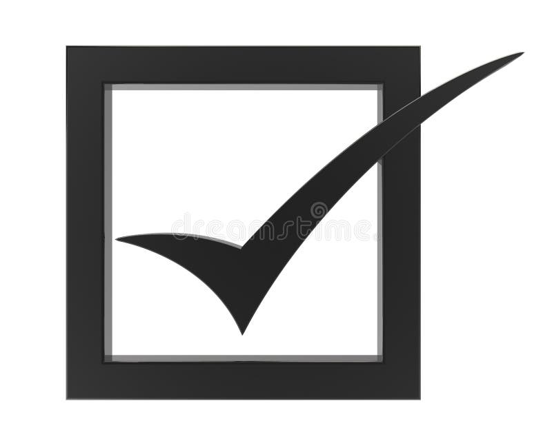Black Correct Mark Symbol Isolated on Background Stock Illustration ...