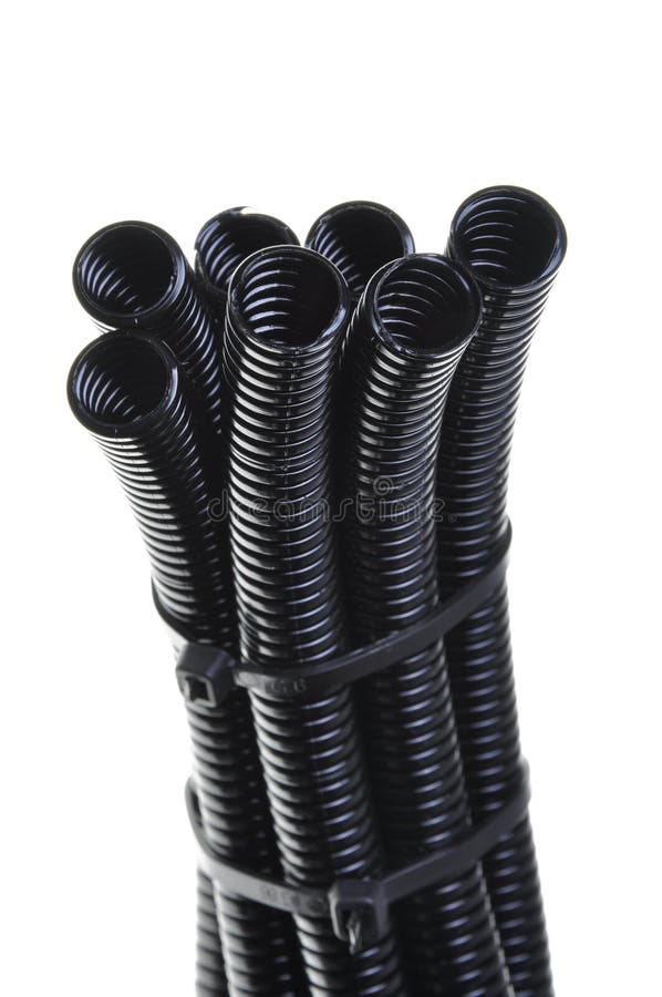 Black Corrugated Plastic Drainage Pipes Laying in a Ditch at a ...