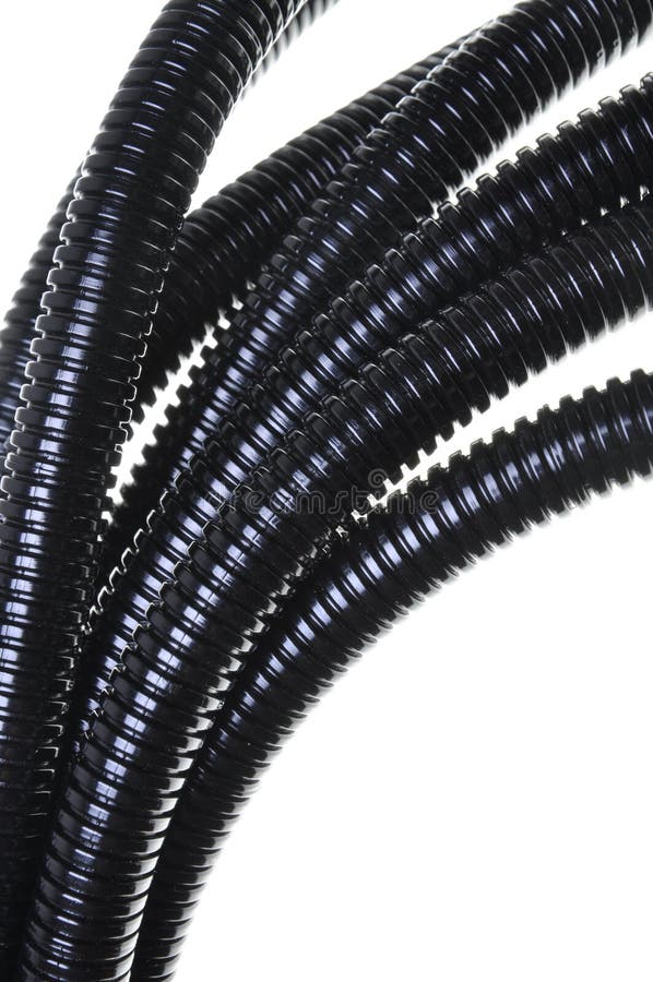 Black corrugated pipe stock image. Image of lines, flexible - 34048225