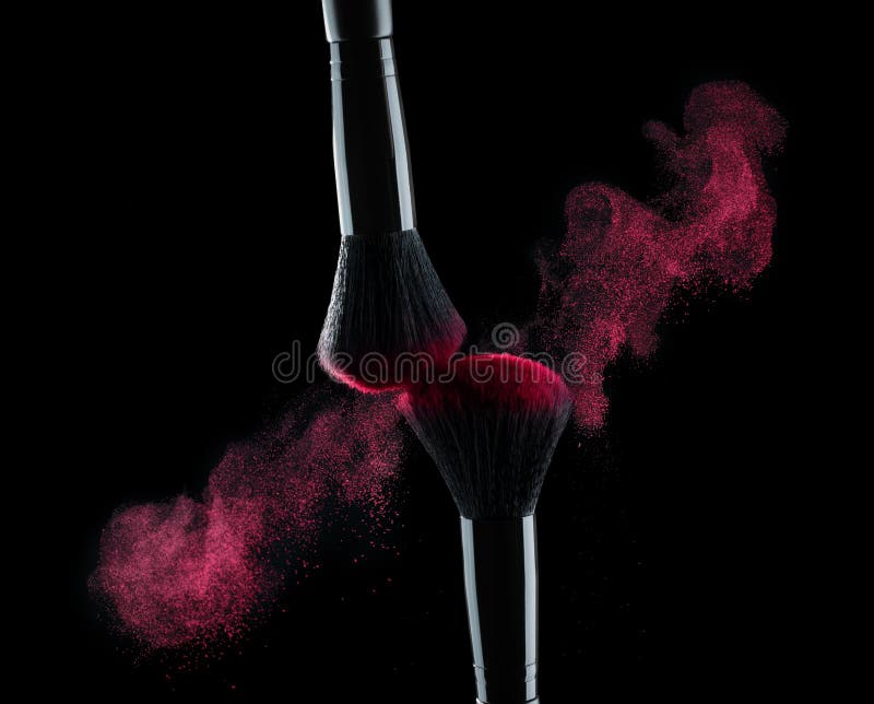 Pink Make Up Powder on White Background Stock Photo - Image of makeuup ...