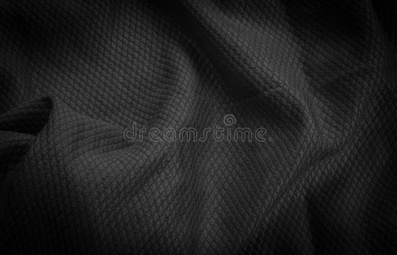 Black Cotton Fabric with Visible Details. Background Stock Photo ...