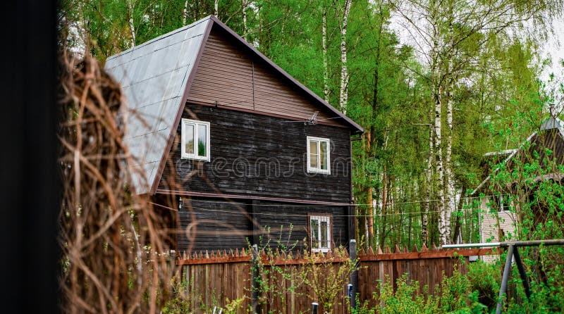 Black Country Wooden House in the Forest Stock Image - Image of house ...