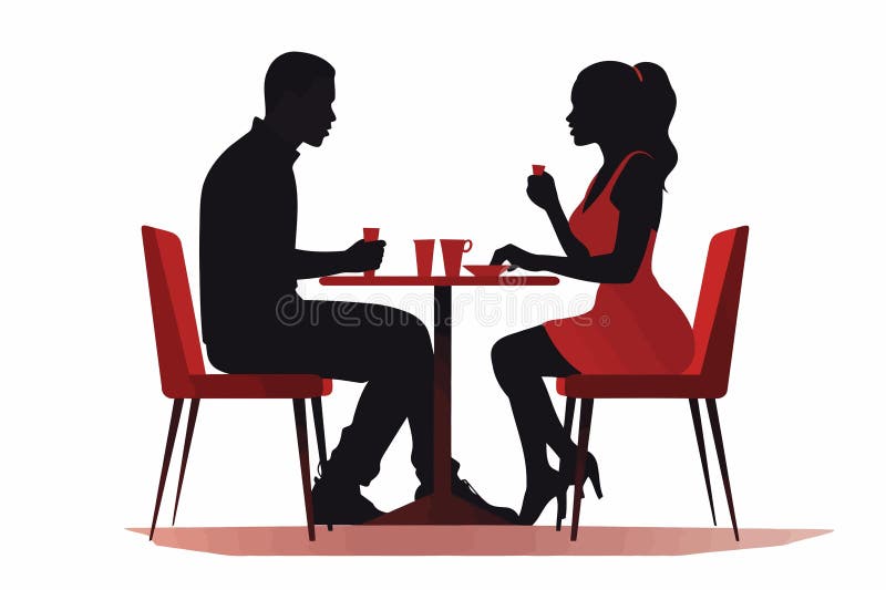 Black Couple on a Date Isolated Vector Style Illustration Stock Vector ...