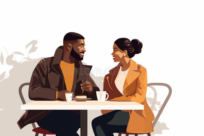 Black Couple on a Date Isolated Vector Style Illustration Stock Vector ...
