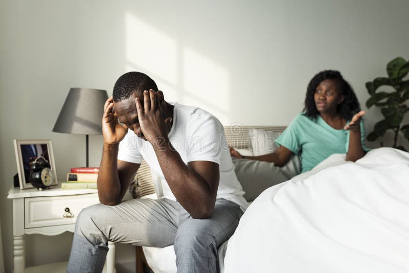 Black Couple Having an Argument Stock Image - Image of hurt, angry ...