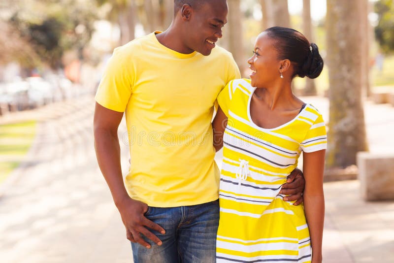 Black Couple Walking Street Stock Photo - Image of modern, american ...