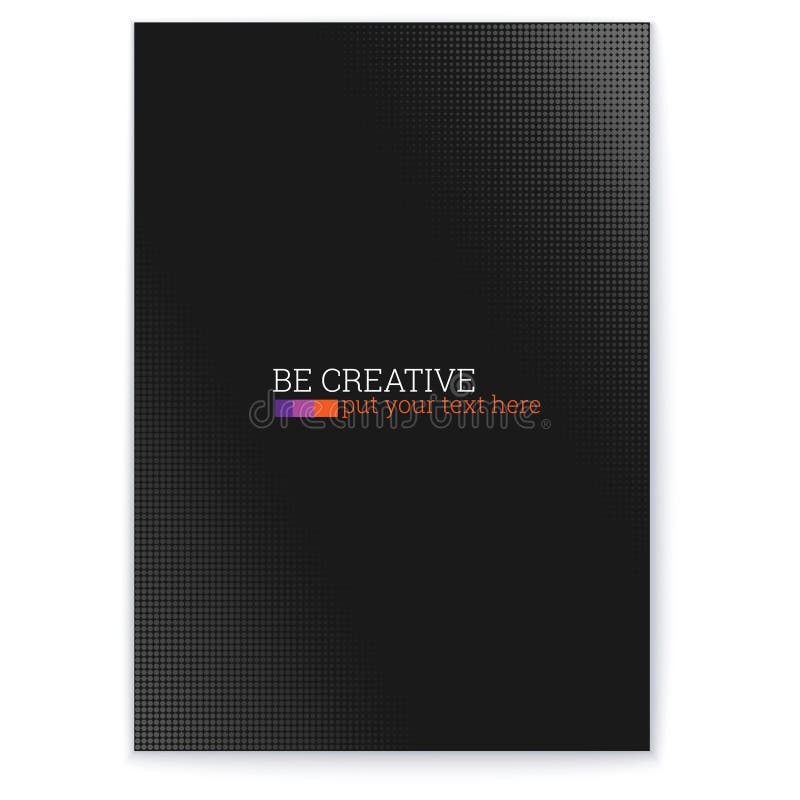 Black Cover with Halftone Effect. Monochrome Color Scheme Stock Vector ...