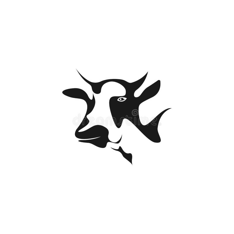 Black cow logo stock vector. Illustration of drawing - 255797863
